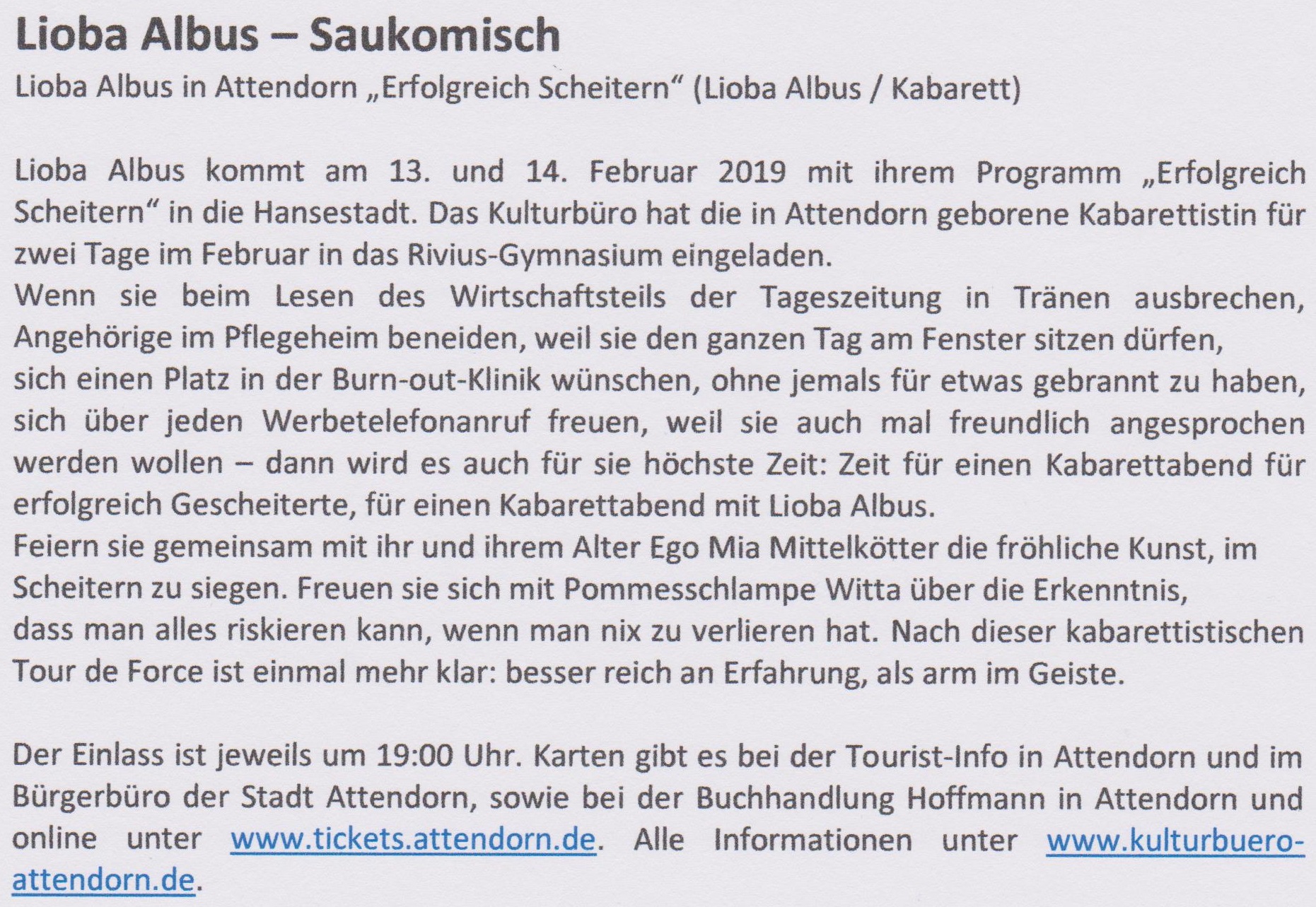 Lioba Albus im Rivius « Krankenhausrundfunk Attendorn