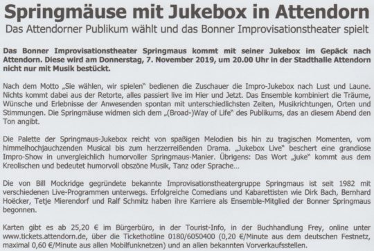 Springmäuse aus Bonn in Attendorn « Krankenhausrundfunk Attendorn